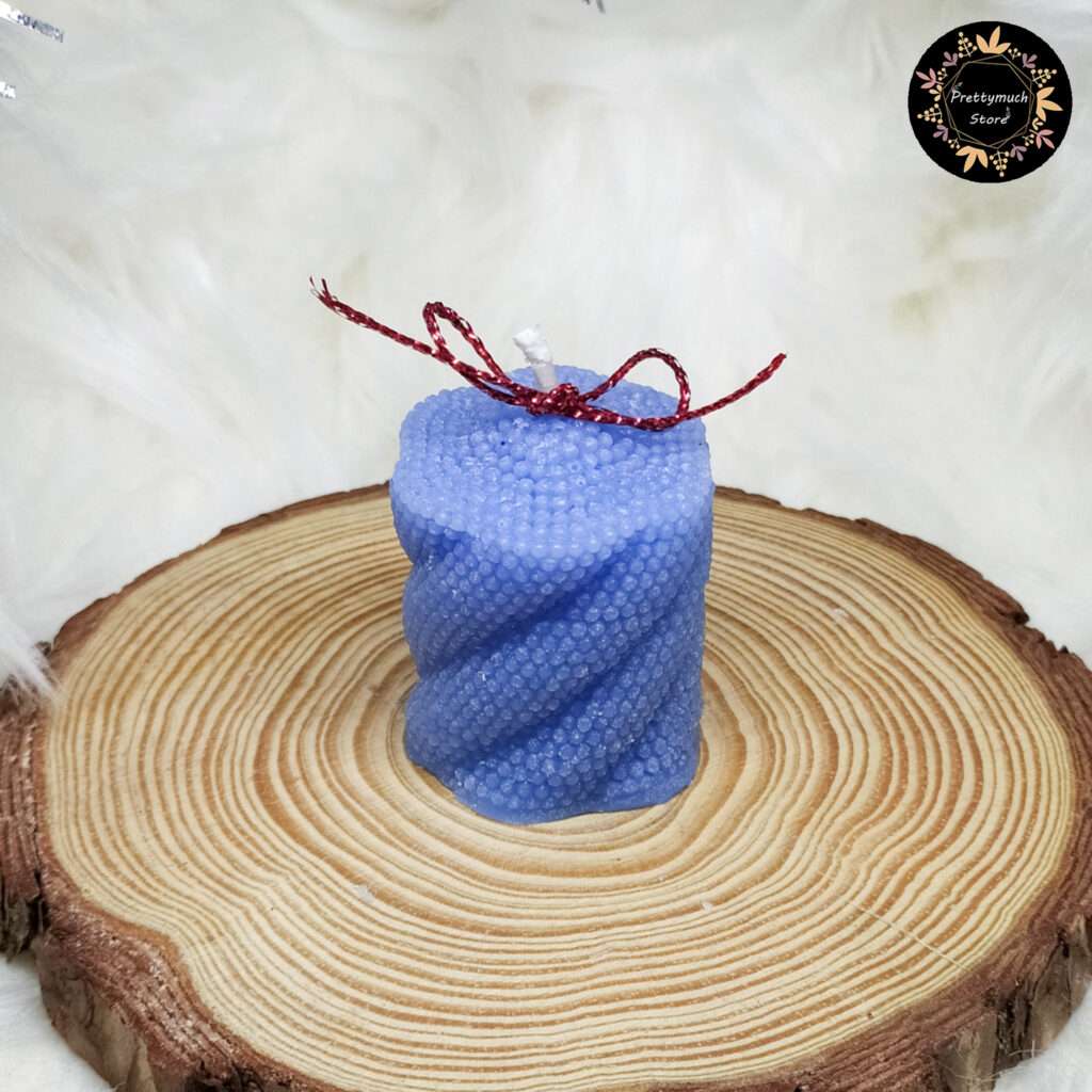 Mini Blue Pillar Candle - Pretty Much Store