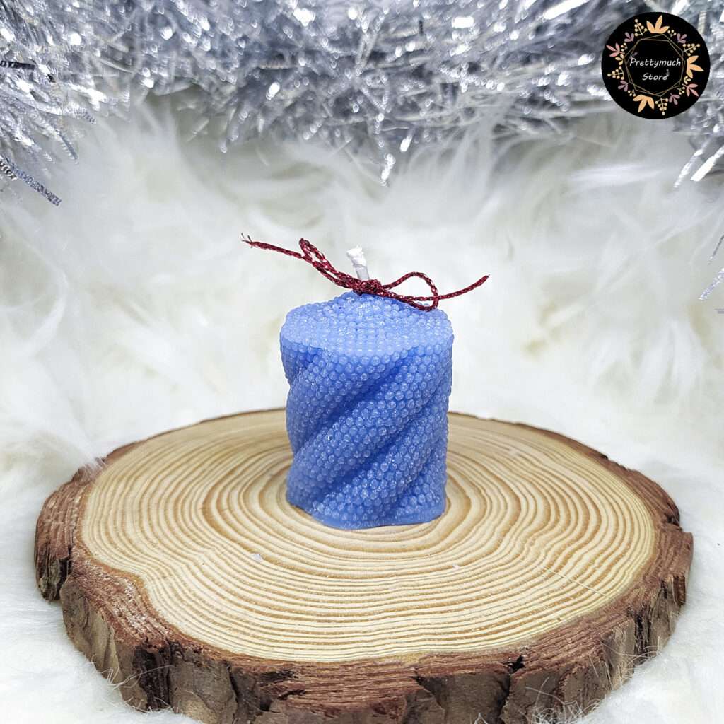 Mini Blue Pillar Candle - Pretty Much Store